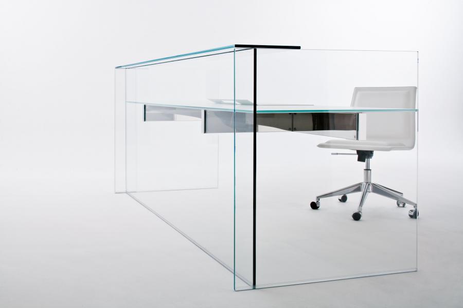 Gallotti&Radice Air Desk Modesty - Italian Designer Glass Reception ...