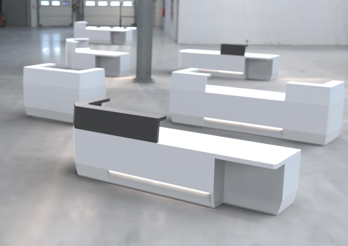 MESH modular solid surface reception counter range | MSL Interiors