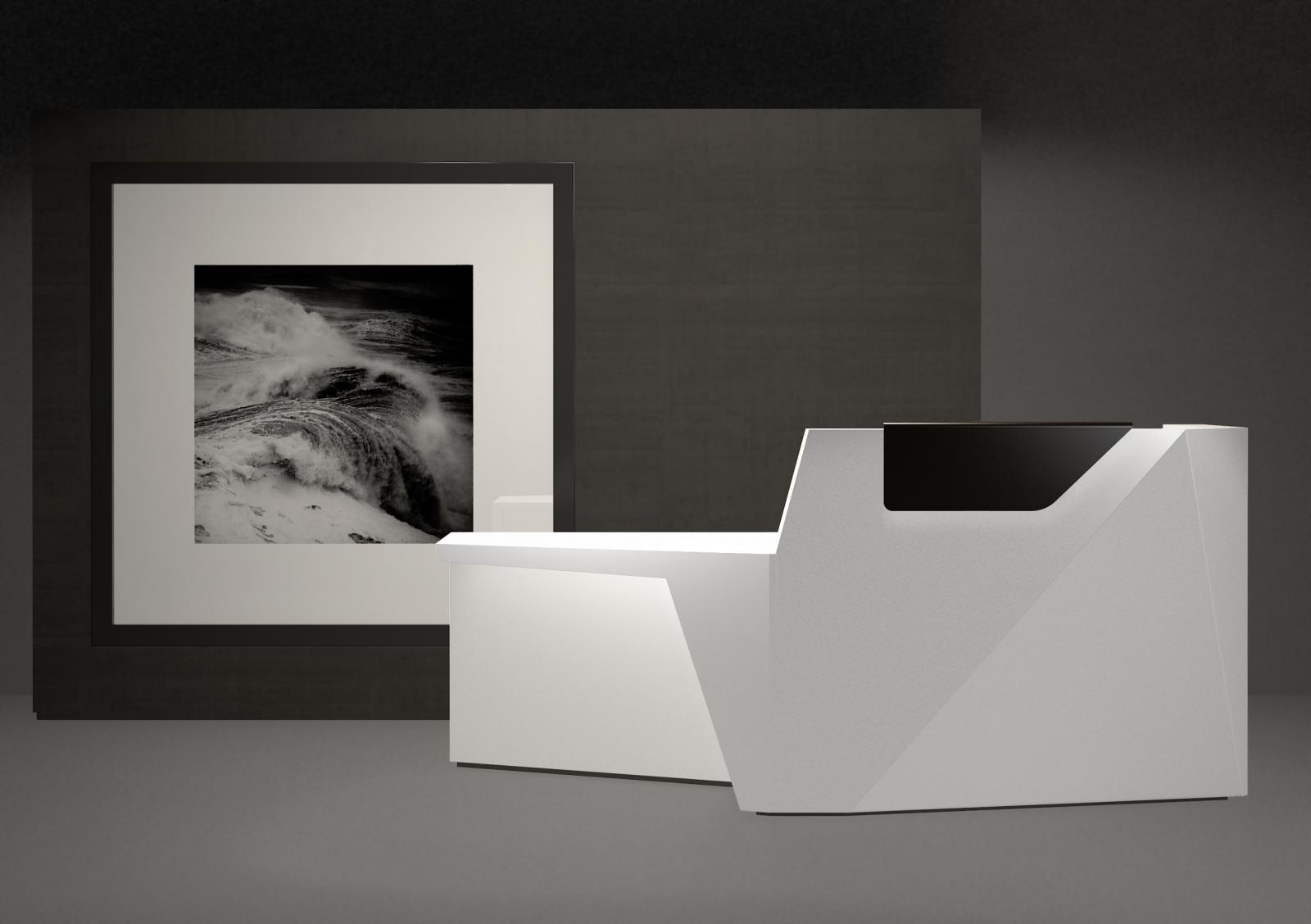 Facet Reception Desk - Solid Surface Reception Counter | MSL Interiors