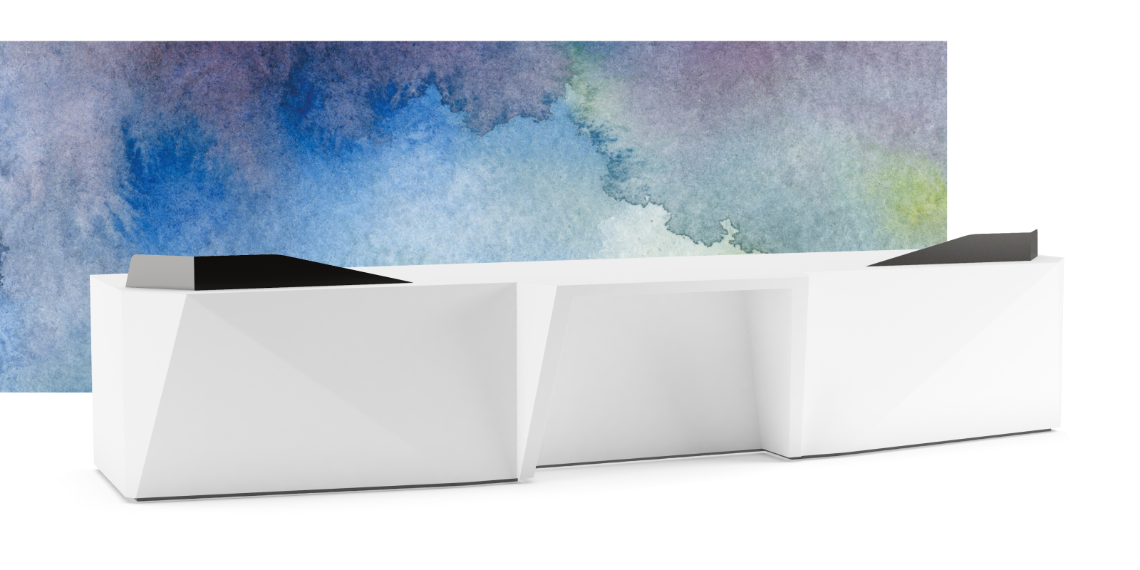 Facet Reception Desk - Solid Surface Reception Counter | MSL Interiors