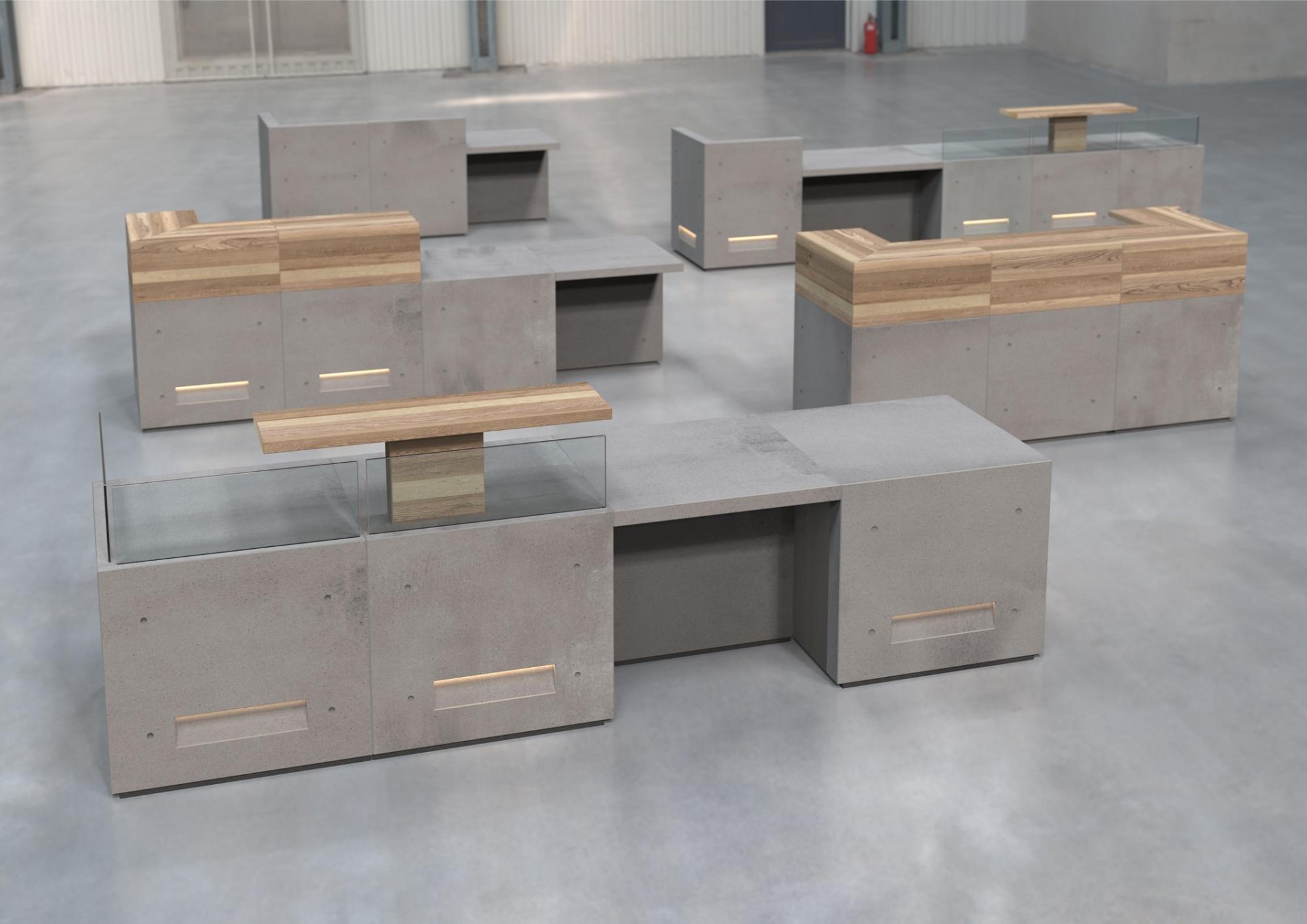 Komo - Stunning Concrete Reception Desk | MSL Interiors
