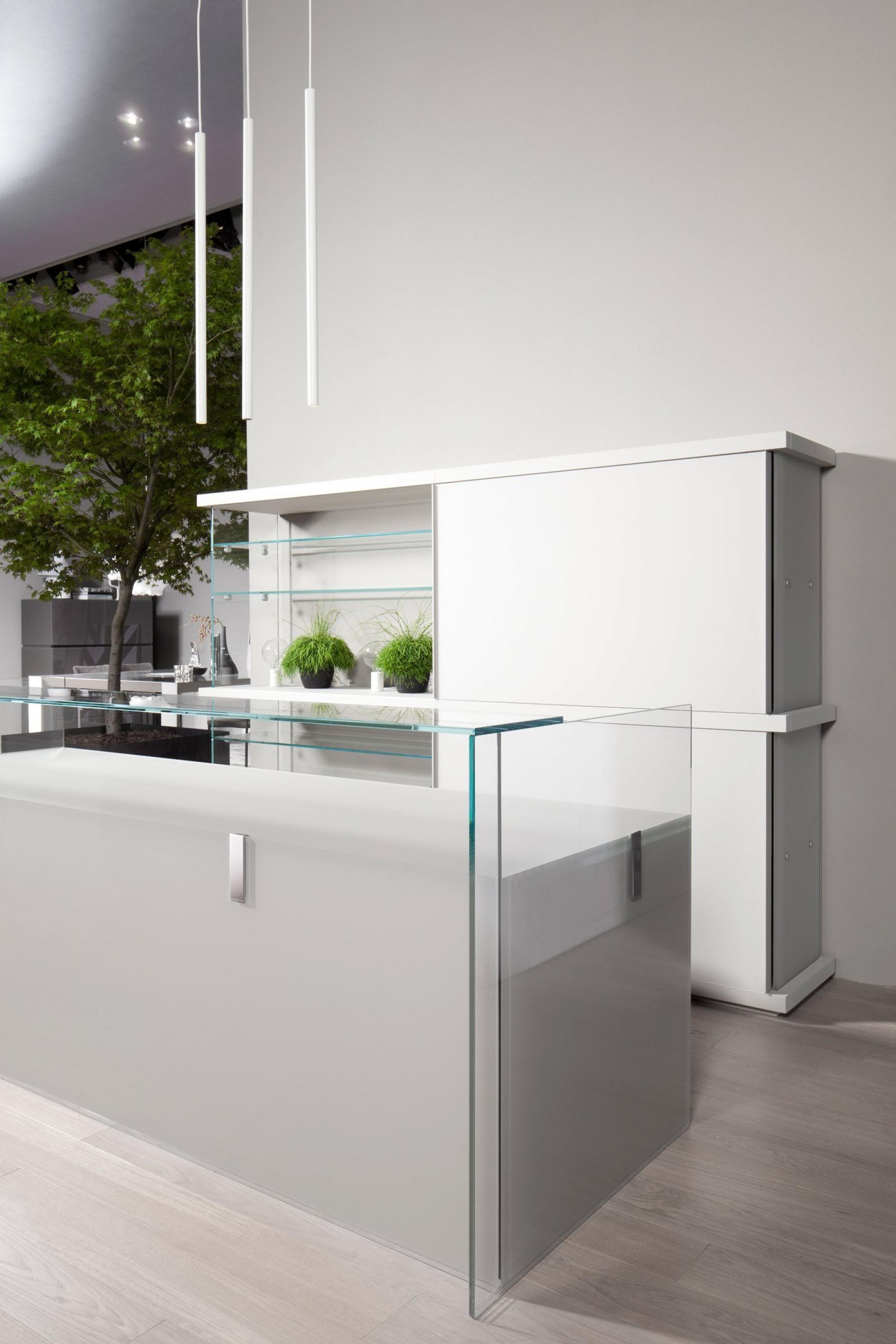 Gallotti&Radice Air Hall Desk - Italian Glass Reception Desk | MSL ...