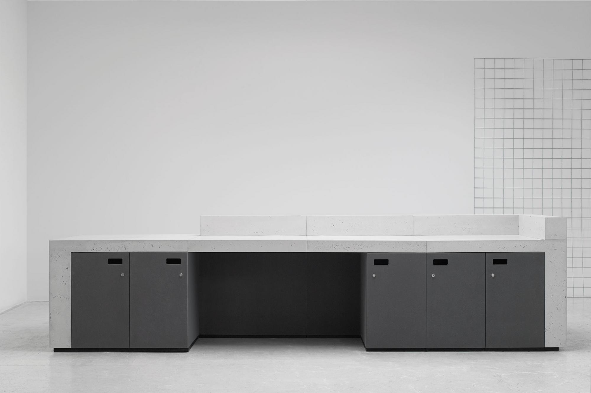 Isomi Volume Concrete Reception Desk - High Quality Reception Desk ...