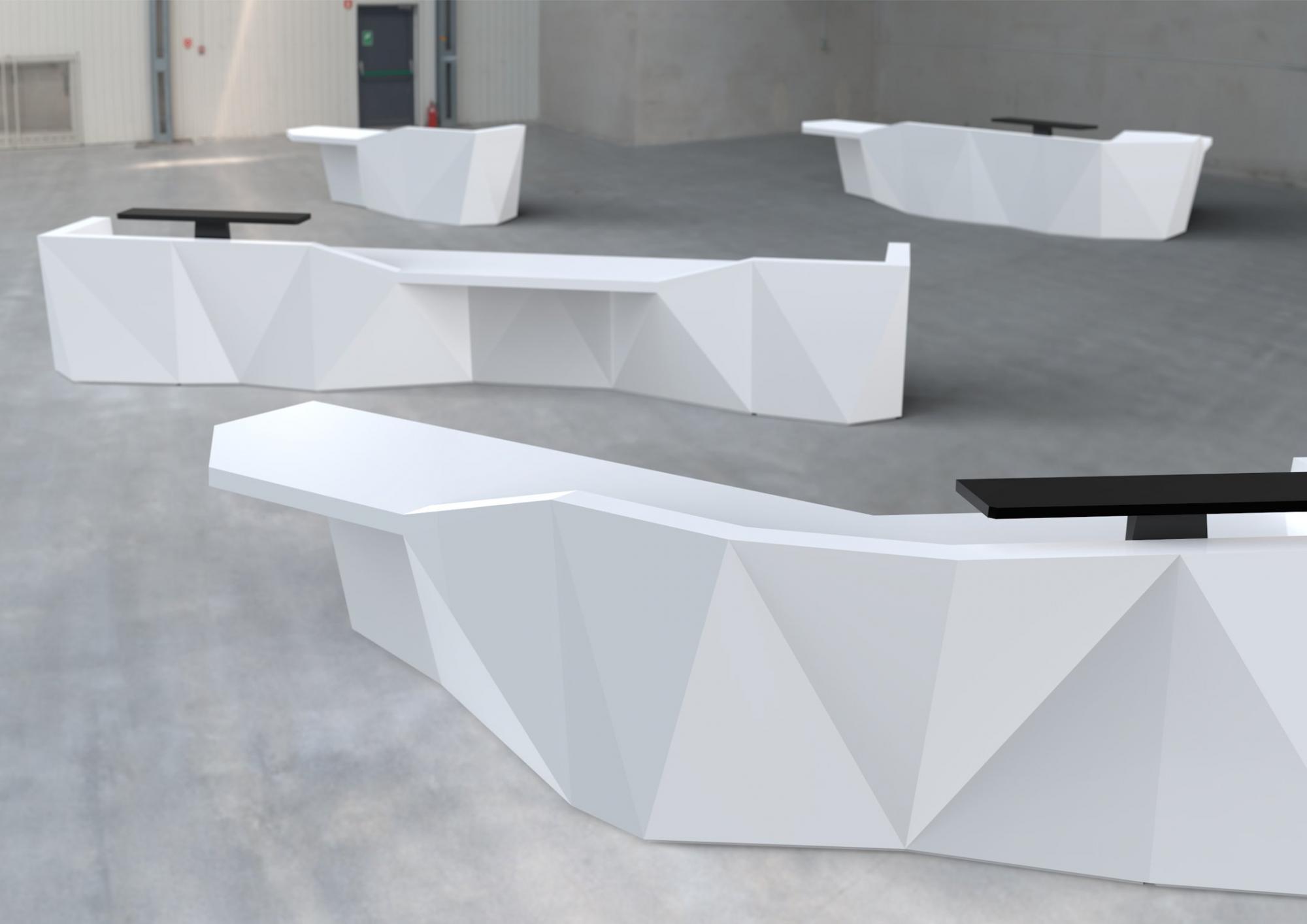 MESH modular solid surface reception counter range | MSL Interiors