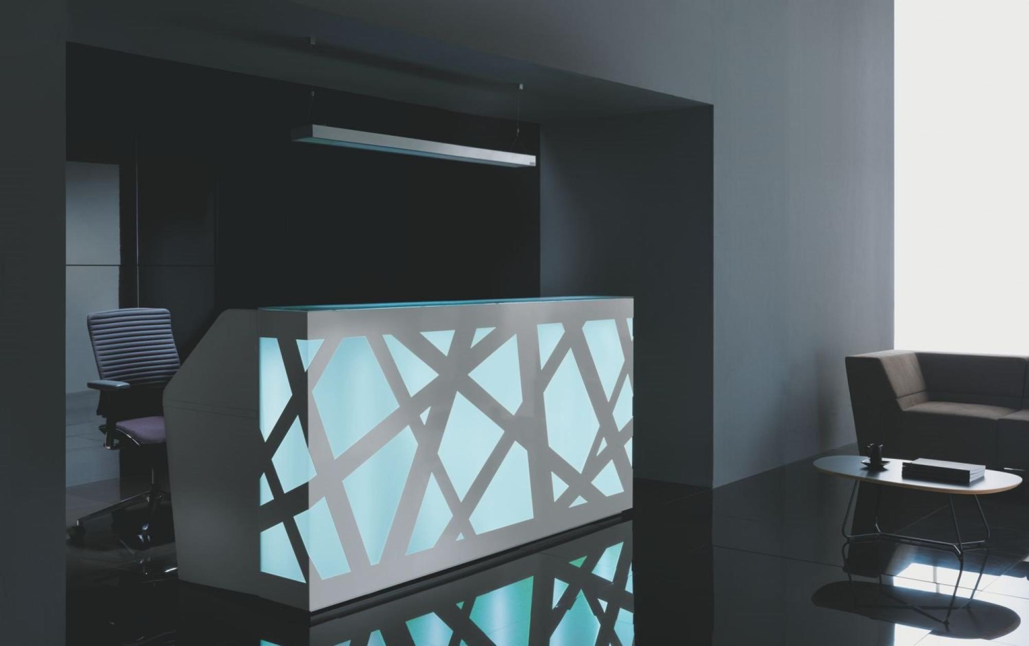 MDD Zig Zag Reception Desk - Illuminated Contemporary Reception Desk ...