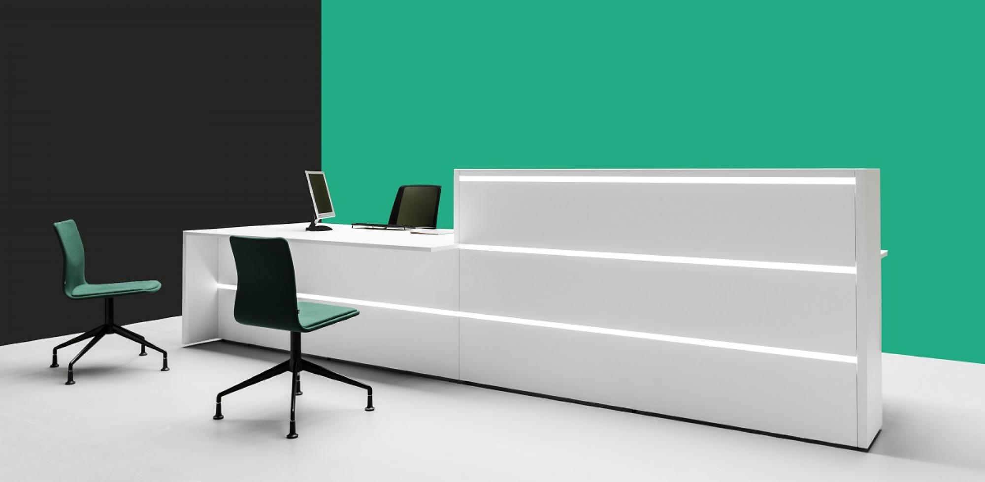 Balma Tresta Reception Counter - Illuminated linear reception desk ...