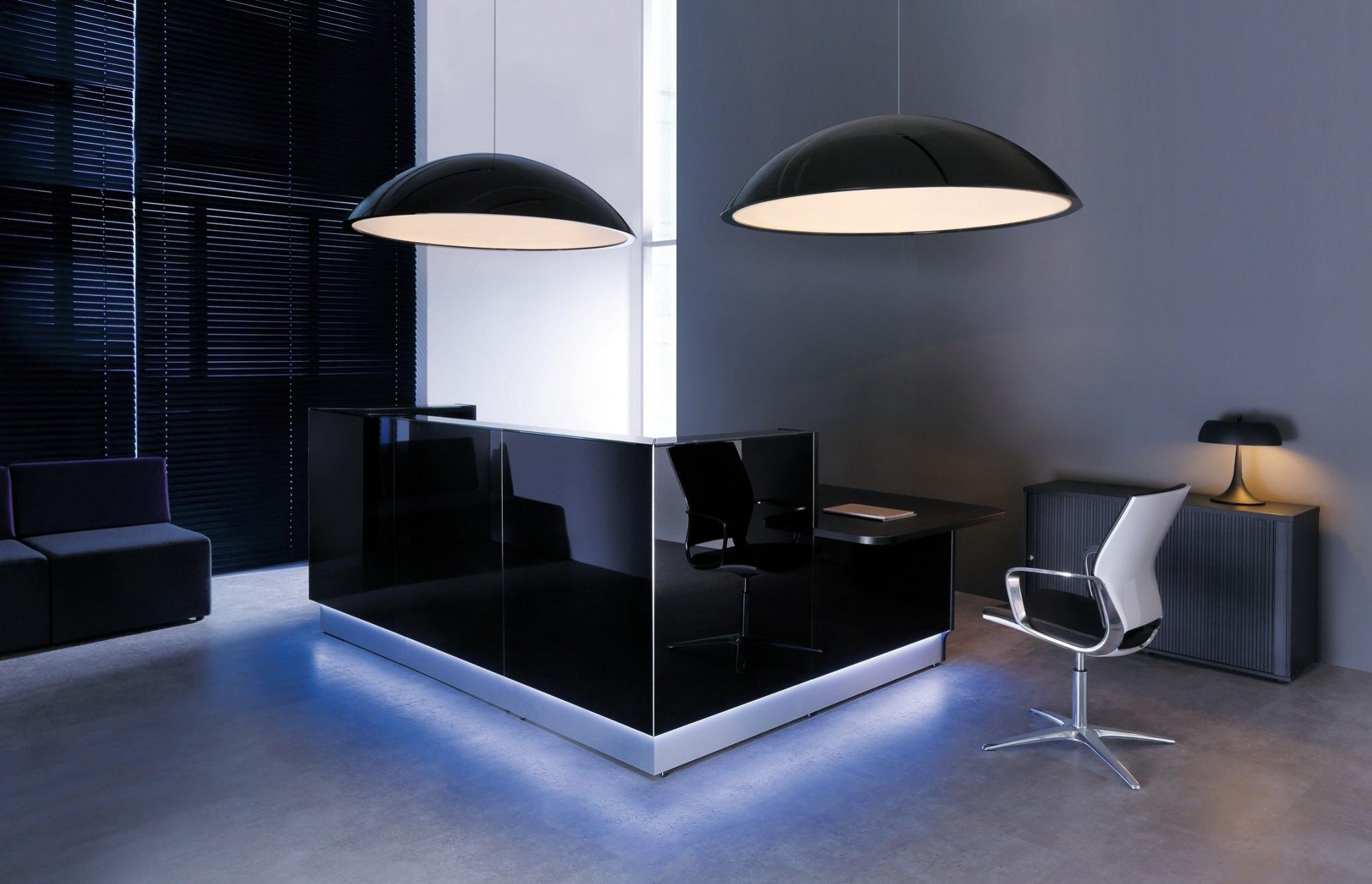 MDD Linea Reception Desk - Glass Reception Counter | LED Illumination ...